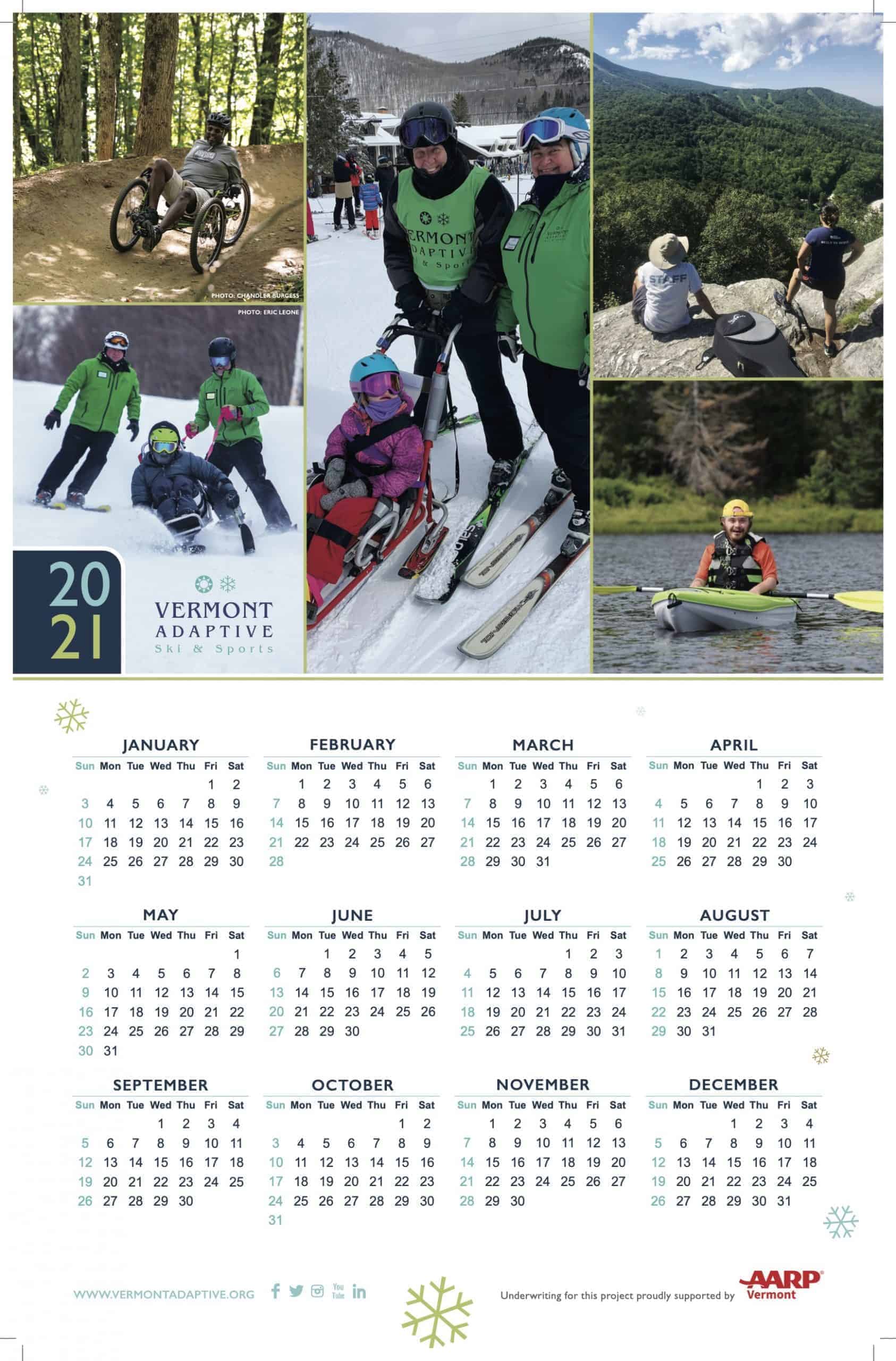Download the Vermont Adaptive 2021 Calendar - Vermont Adaptive Ski & Sports